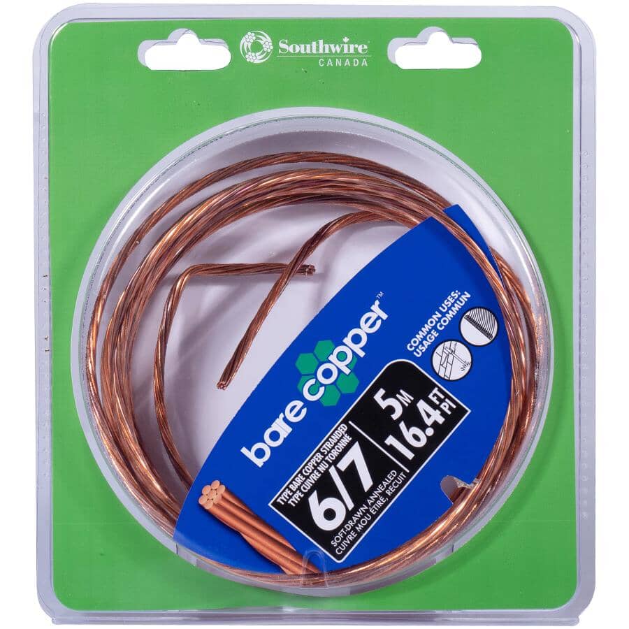 SOUTHWIRE 5M # 6-7 Bare Strand Copper Wire | Home Hardware