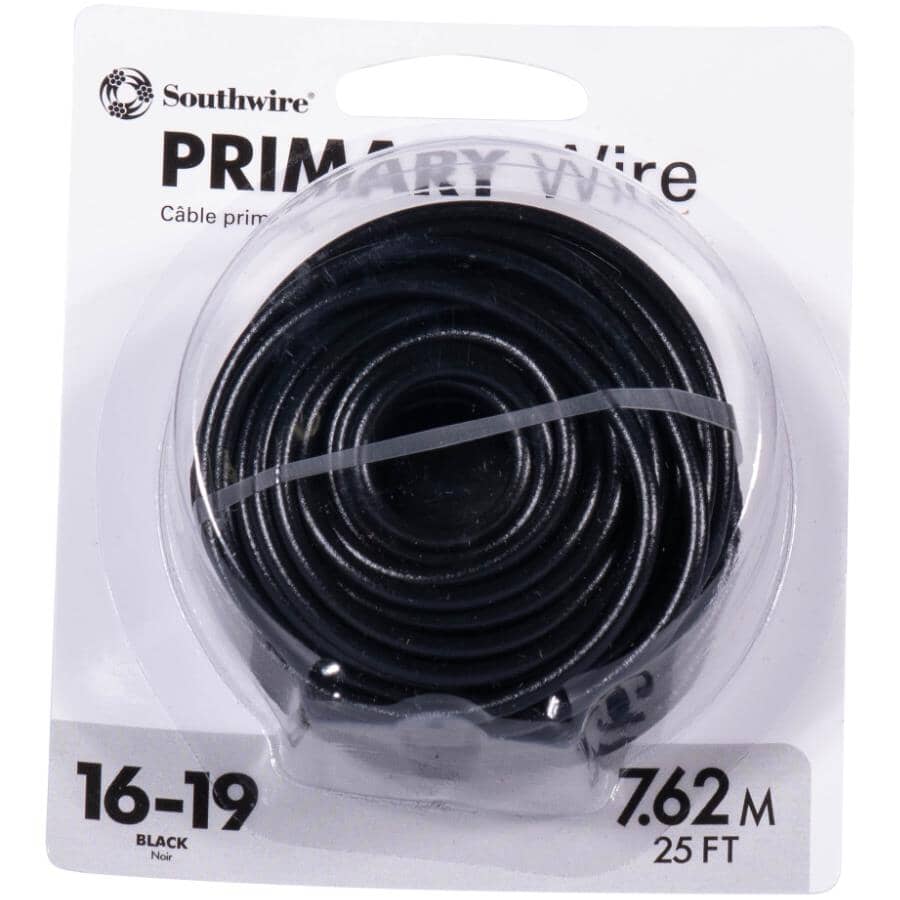 SOUTHWIRE 7.6M 16G Primary Wire - Black | Home Hardware