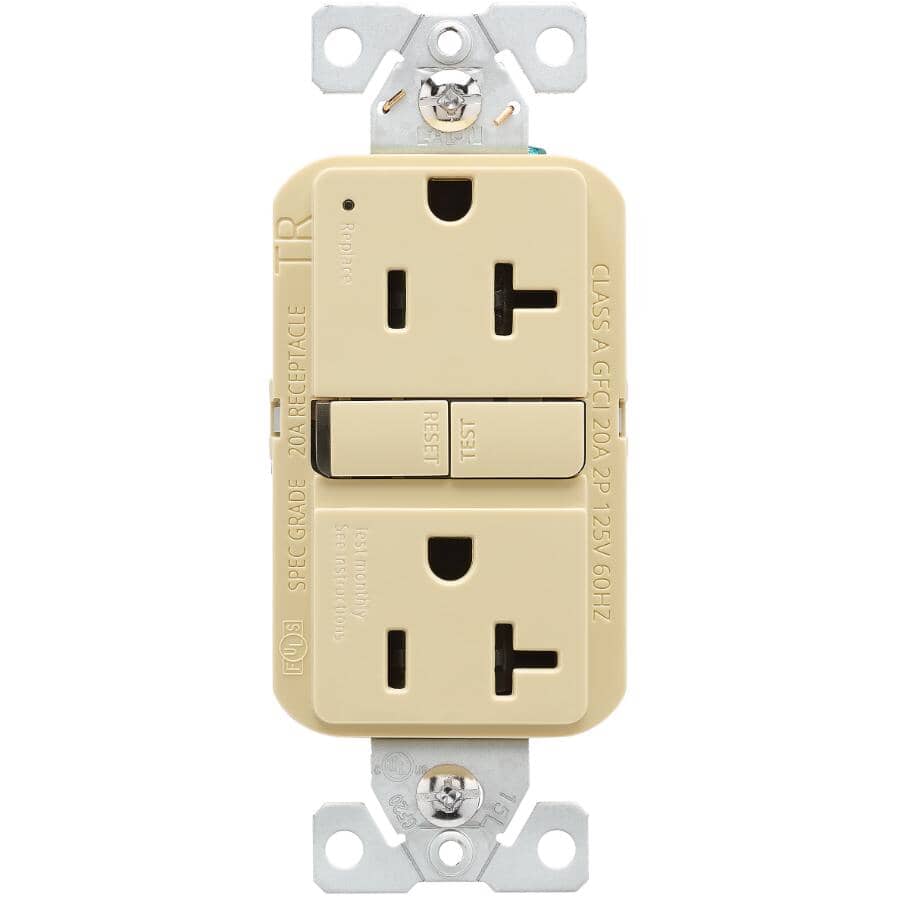 EATON 20 Amp Ivory Self Test Tamper Resistant GFI Receptacle | Home ...