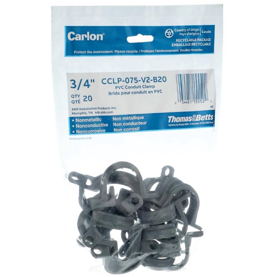 CARLON 20 Pack 3/4" 2 Hole PVC Conduit Straps | Home Hardware