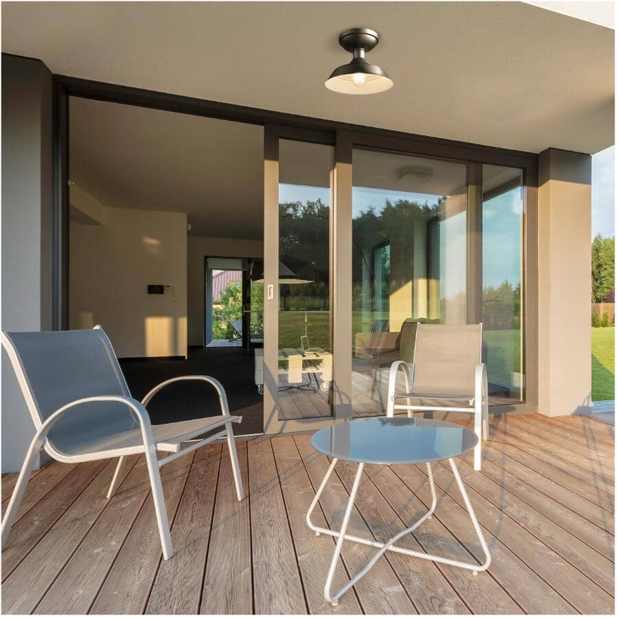 GLOBE ELECTRIC Kurt Indoor/Outdoor Flush Mount Light Fixture | Home ...