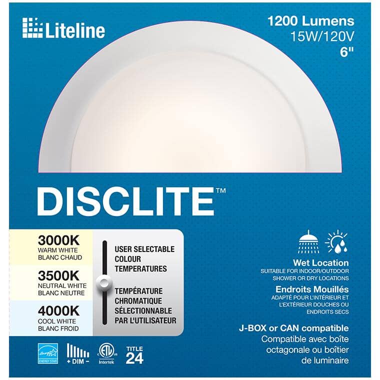 LITELINE DiscLite 6" Recessed or Surface Mount LED Pot Light with ...