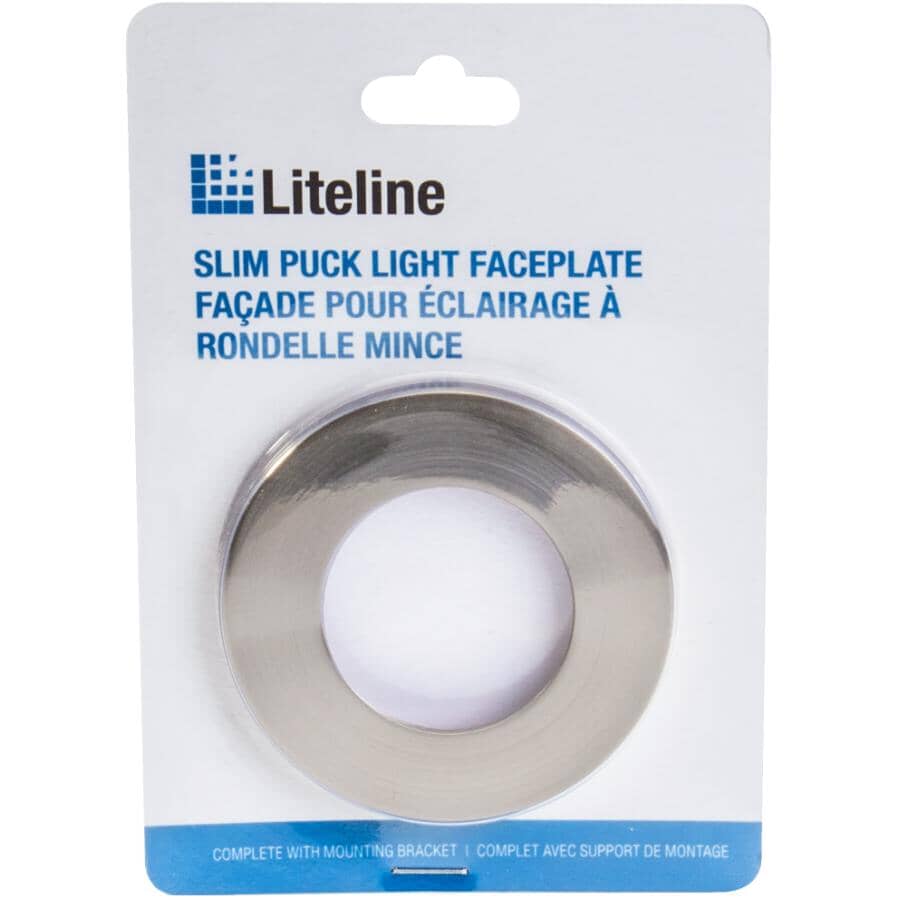 LITELINE Brushed Nickel 1 Light Slim Puck Under Cabinet Faceplate ...