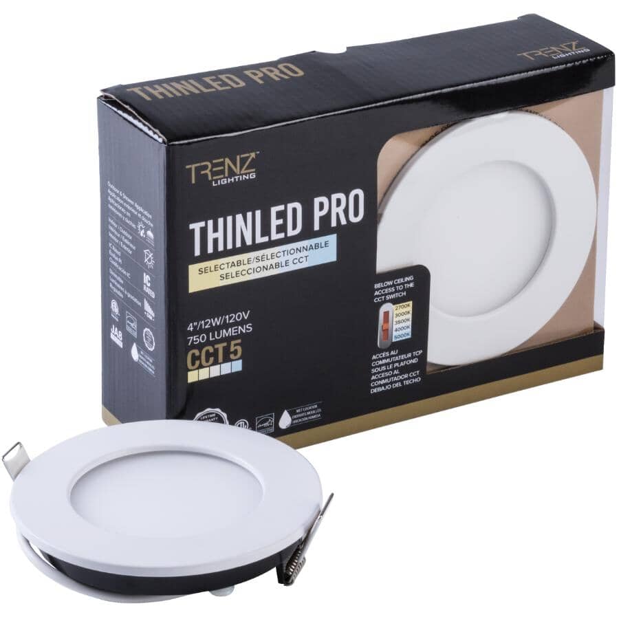 TRENZ LIGHTING 4" ThinLED Recessed Round Fixture with CCT Switch | Home ...