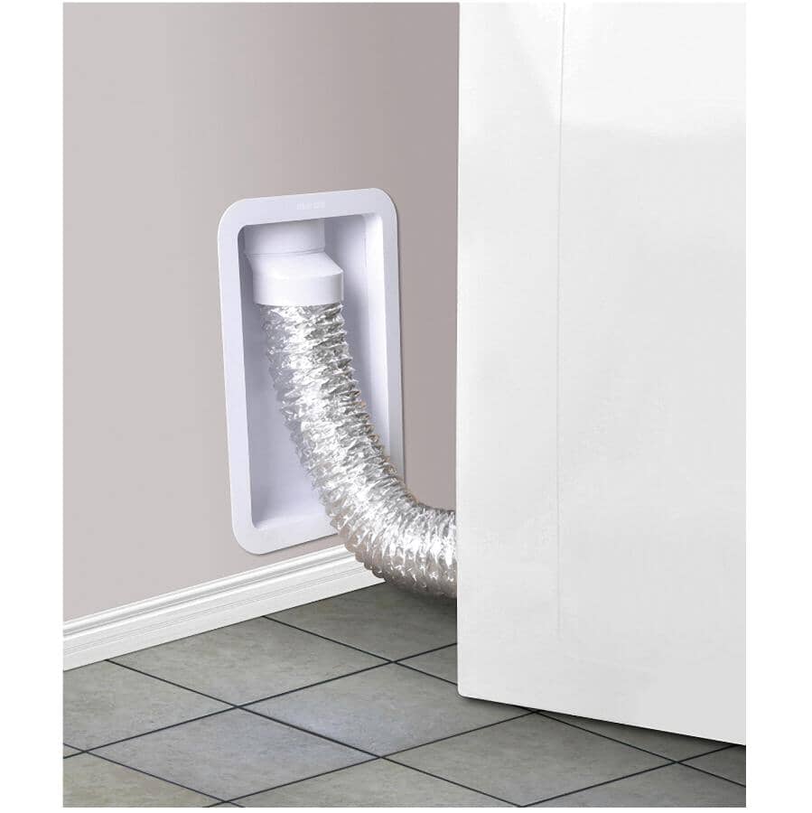 DUNDAS-JAFINE 3-1/2" x 12" x 19" White Recessed Dryer Duct Box | Home ...