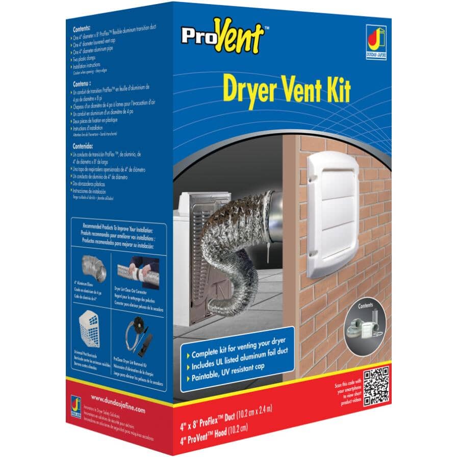 DUNDAS-JAFINE 4" x 8' Louver Dryer Vent Kit | Home Hardware