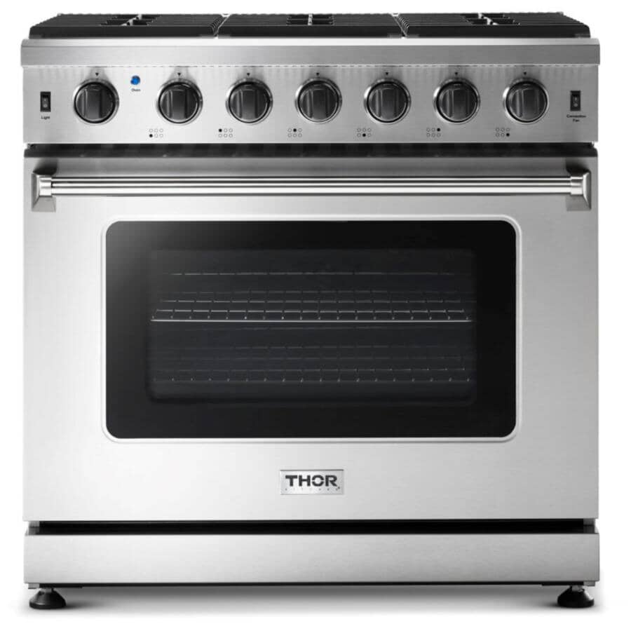 THOR KITCHEN 36" 6.0 cu. ft. Professional Freestanding Gas Range ...