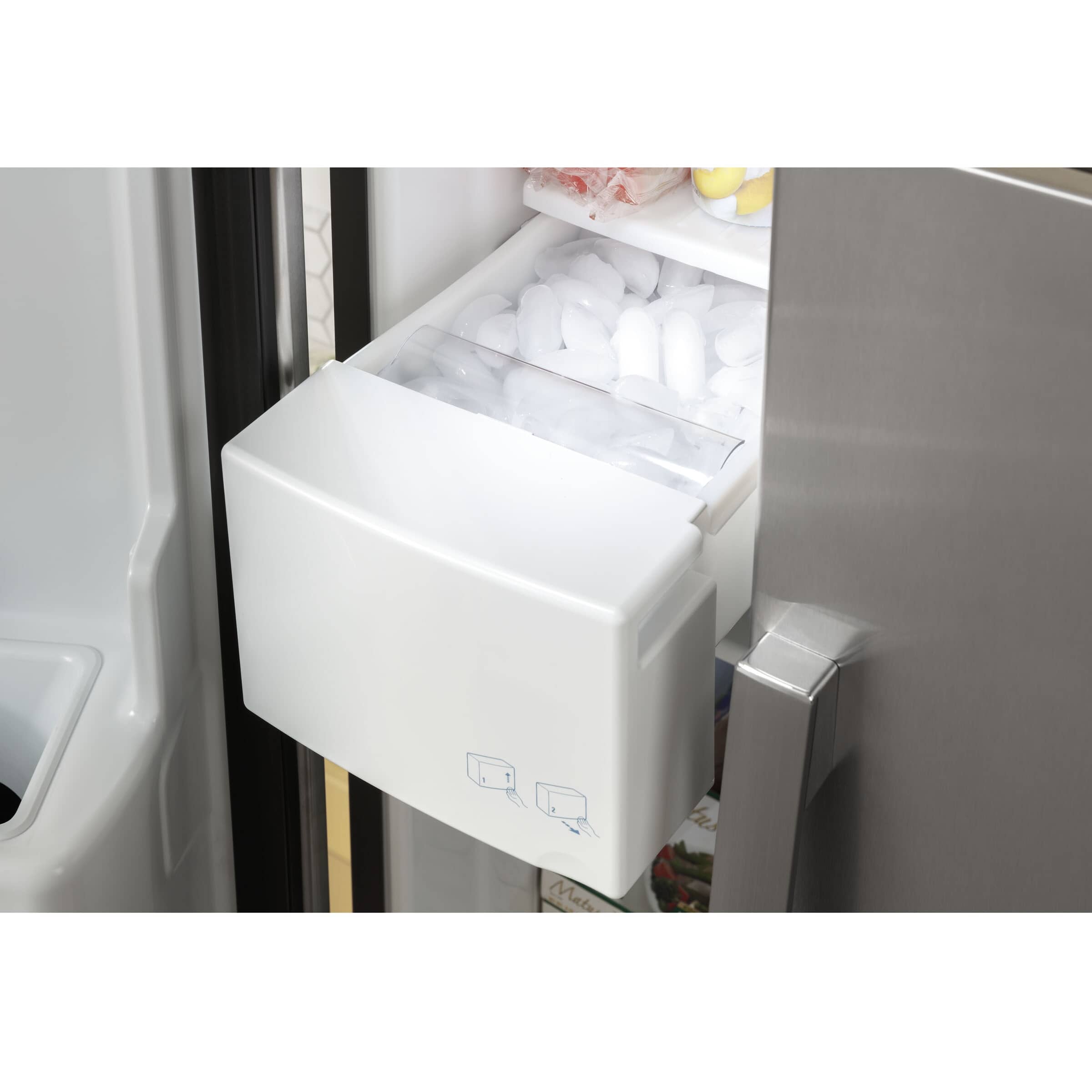 GE 23.2 cu. ft. Side by Side Refrigerator (GSS23GGPBB) with Ice & Water ...