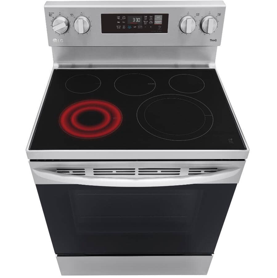 LG 30" 6.3 cu. ft. Freestanding Smooth Top Electric Convection Range ...