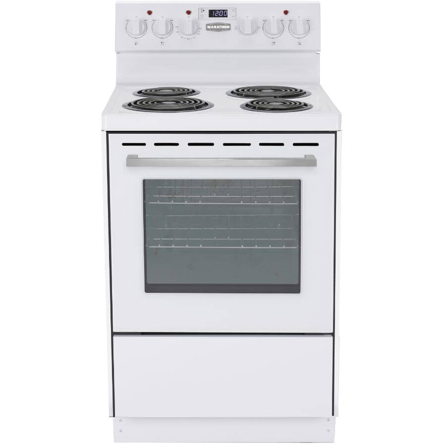 MARATHON 24" 2.7 cu. ft. Freestanding Coil Top Electric Range (MER241W ...