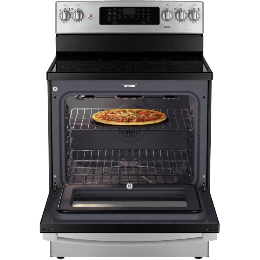 GE 30" 5 cu. ft. Freestanding Smooth Top Electric True Convection Range ...