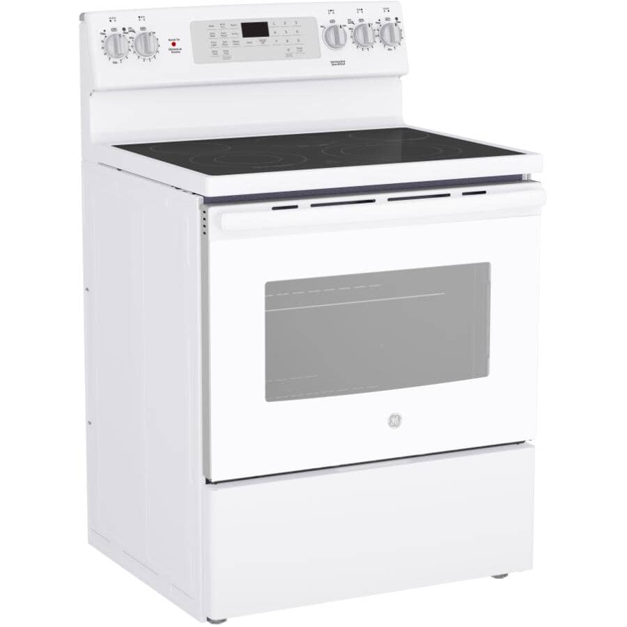 GE 30" 5.0 cu. ft. Freestanding Smooth Top Electric Convection Range ...