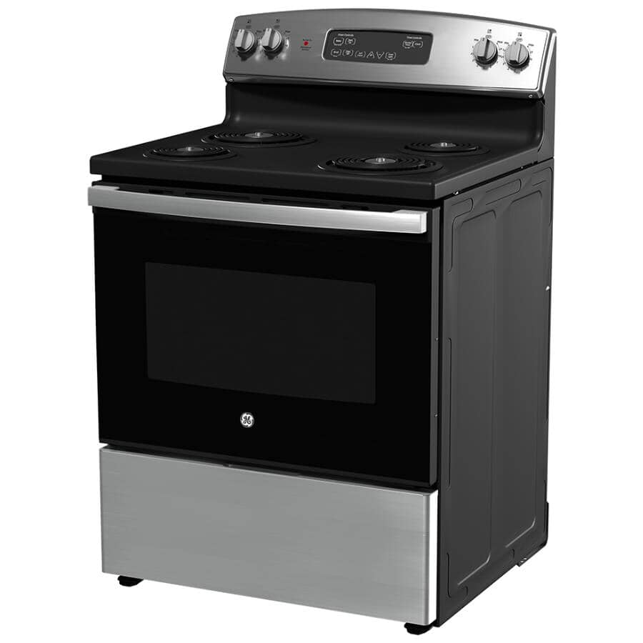 GE 30" 5.0 cu. ft. Freestanding Coil Top Electric Range (JCBS350SVSS ...