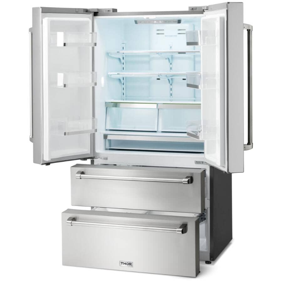 THOR KITCHEN 36" 22.5 cu. ft. French Door Bottom Freezer Refrigerator ...