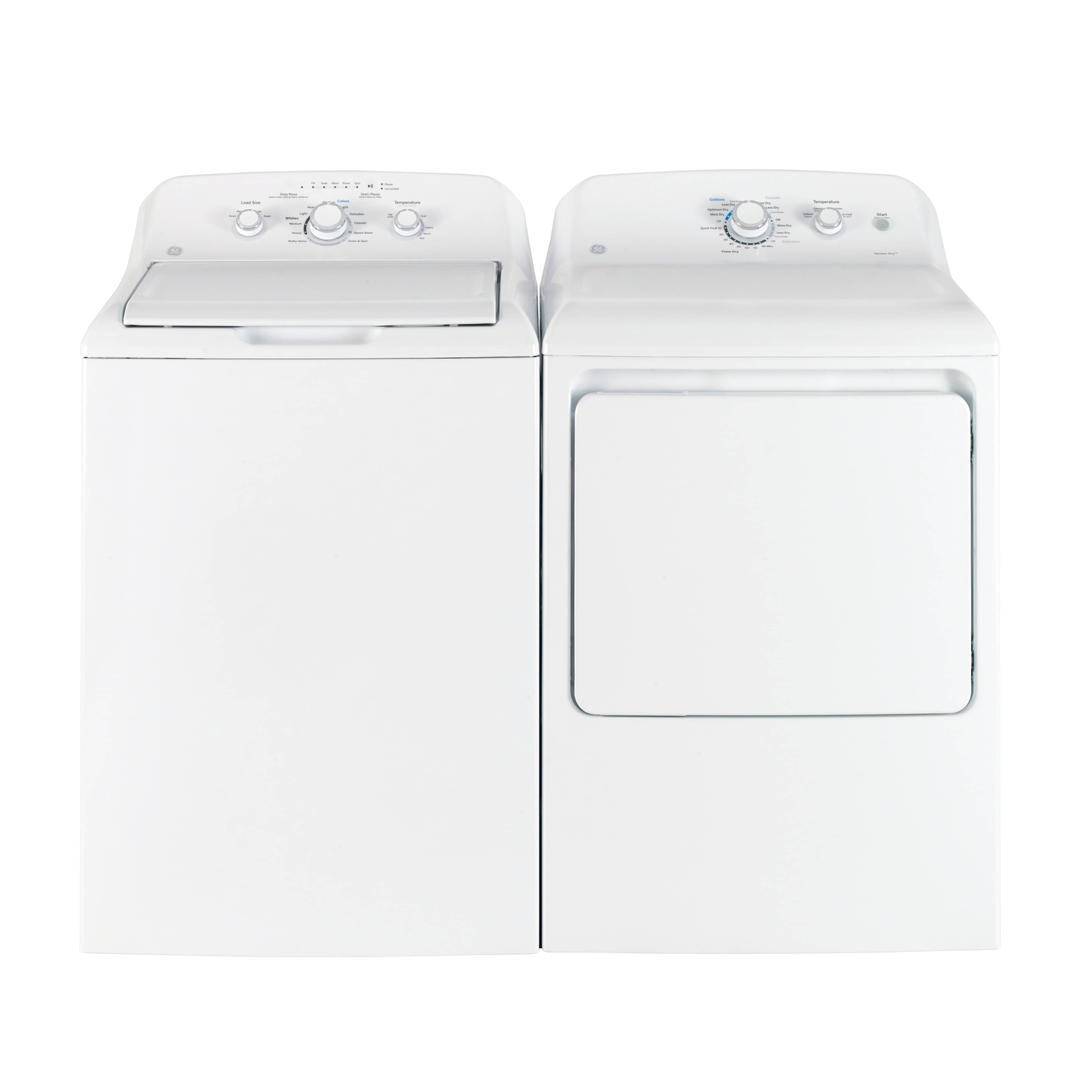 GE 27" 4.4 cu. ft. Top Load Washer (GTW331BMRWS) - White + Stainless ...