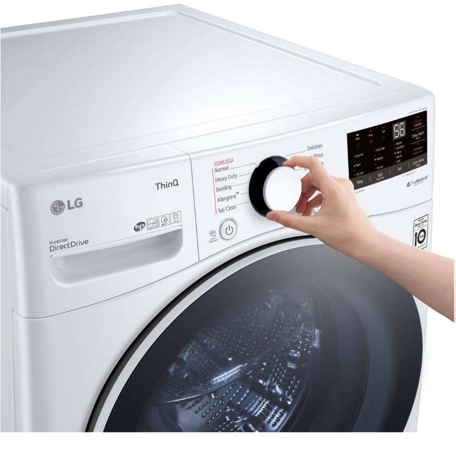 LG 27" 5.2 cu. ft. Front Load Steam Washer (WM3600HWA) - White | Home ...