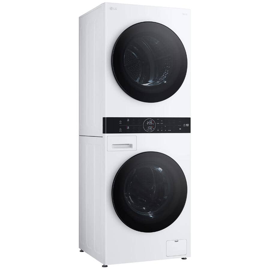 LG 24" Compact Laundry Tower with 3.1 cu. ft. Front Load Washer & 4.2 ...