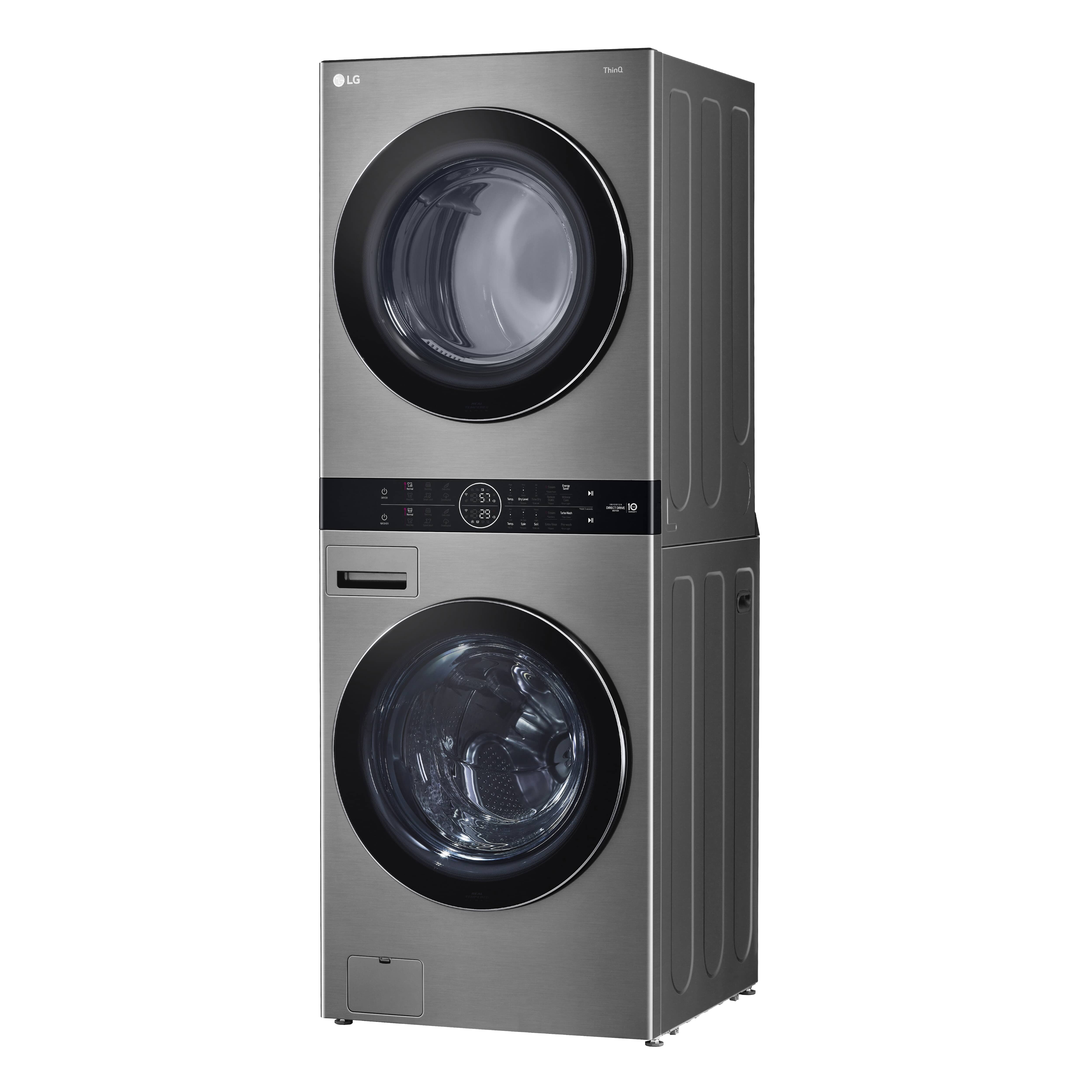 LG 27" Laundry Tower with 5.2 cu. ft. Front Load Washer & 7.4 cu. ft ...