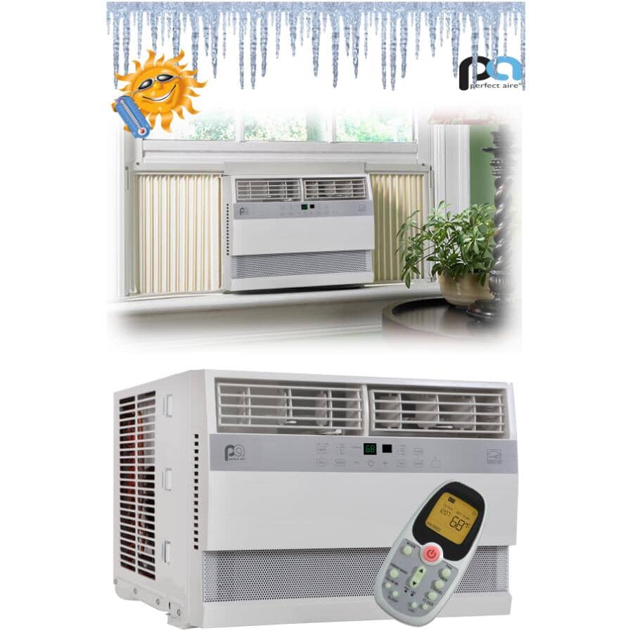 PERFECT AIRE 10,000 BTU Flat Panel WindowAir Conditioner with Remote ...