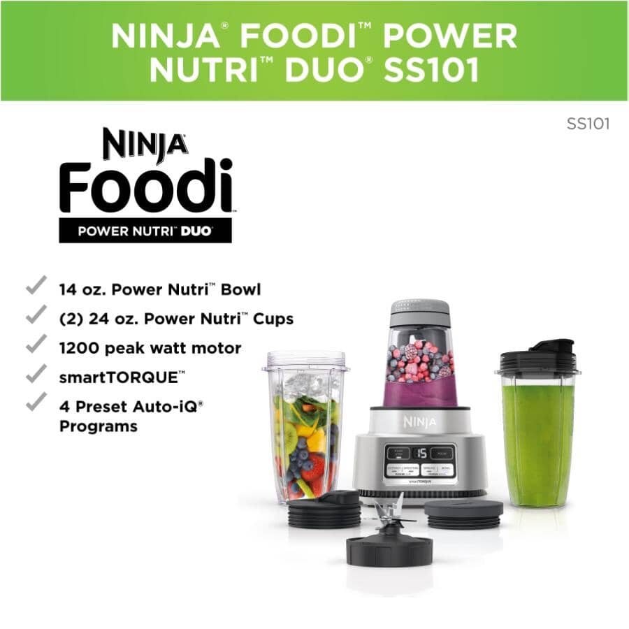 NINJA Foodi Power Nutri Duo Smoothie Bowl Maker & Personal Blender ...