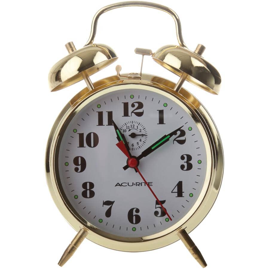 ACU-RITE 2-Bell Brass Alarm Clock | Home Hardware