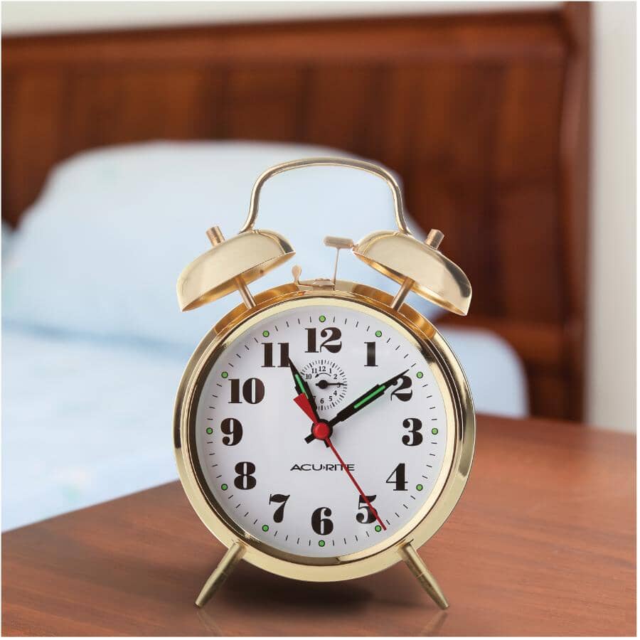 ACU-RITE 2-Bell Brass Alarm Clock | Home Hardware