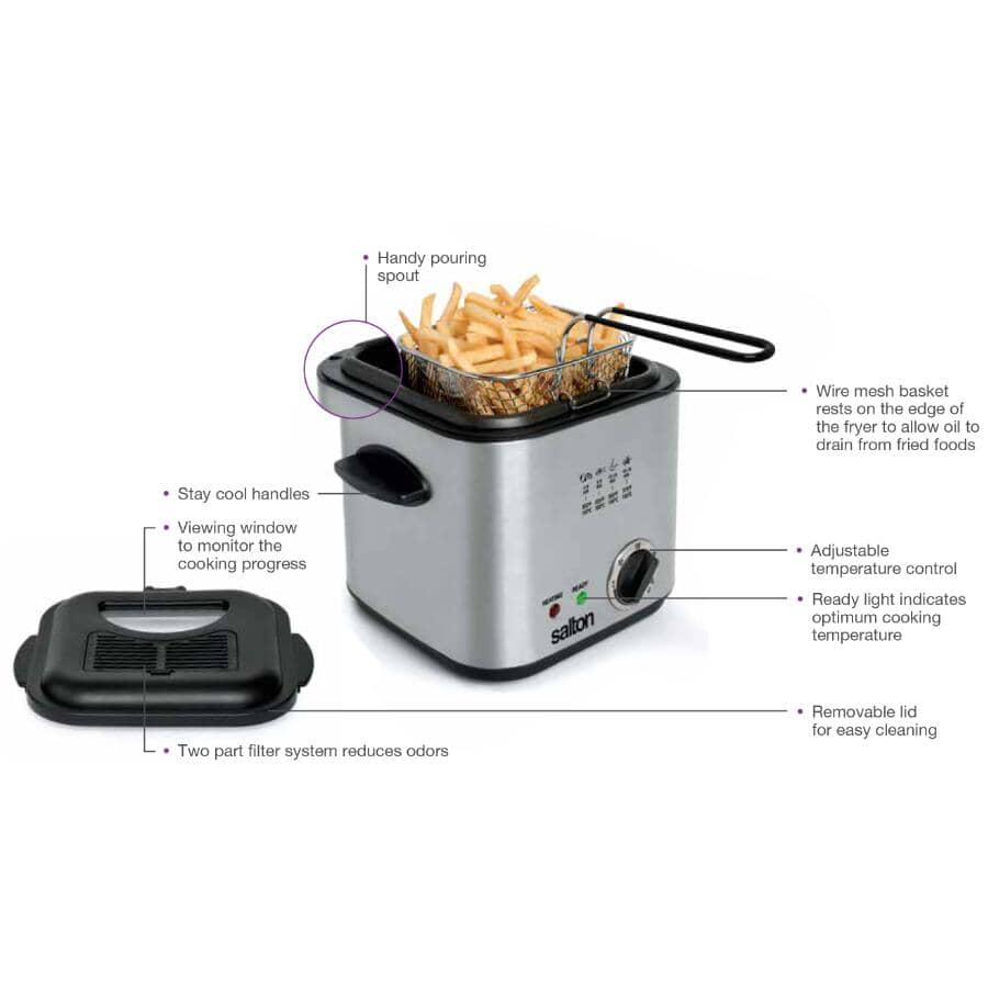 SALTON Square Compact Deep Fryer (DF1539) | Home Hardware