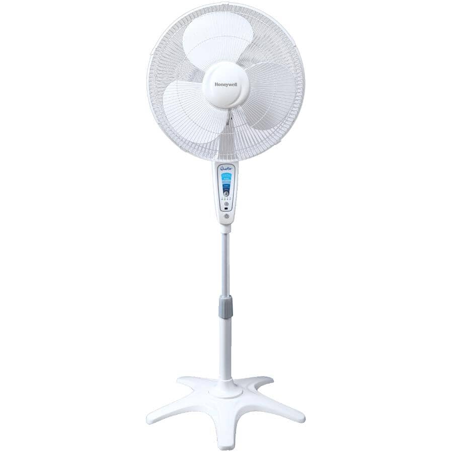 Honeywell 5 Speed 16" White Oscillating Pedestal Fan with Remote | Home ...