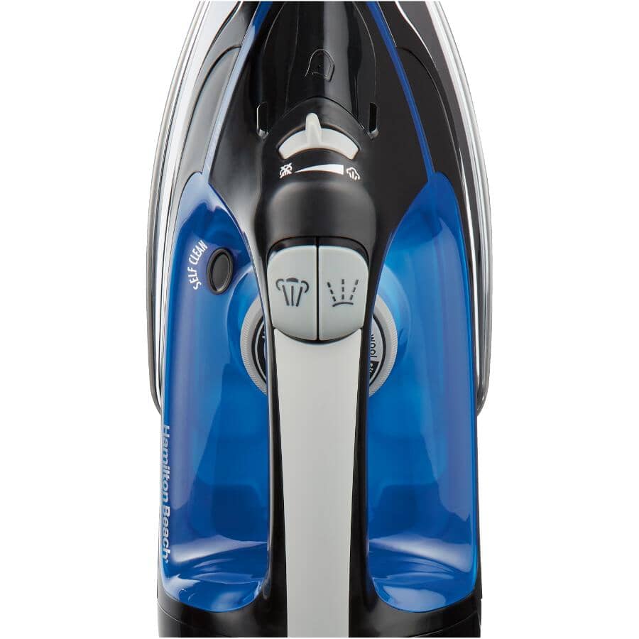 HAMILTON BEACH 1500W Self Cleaning Steam Iron with Retractable Cord and ...