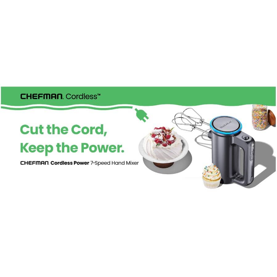 CHEFMAN Cordless Hand Mixer - Black | Home Hardware