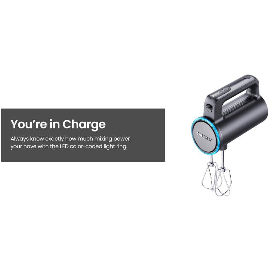 CHEFMAN Cordless Hand Mixer - Black | Home Hardware