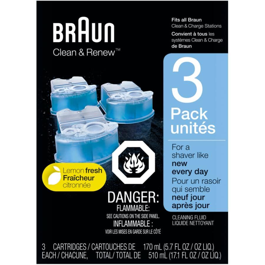 BRAUN 3 Pack Clean and Renew Shaver Refill Cartridges | Home Hardware