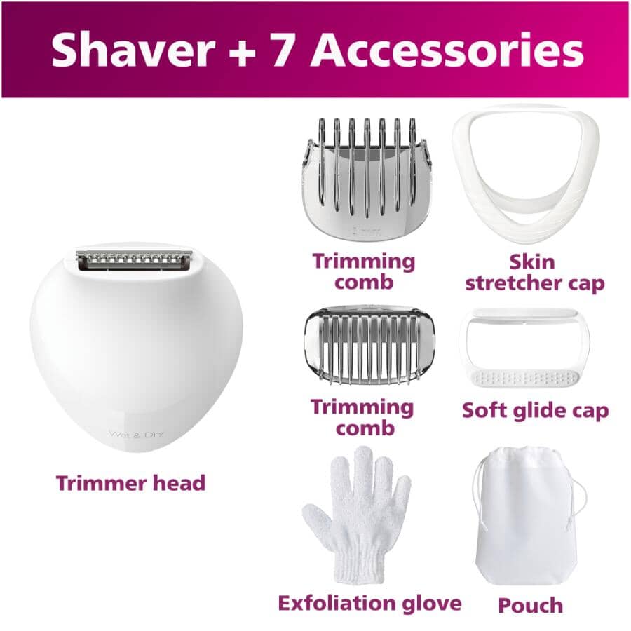 PHILIPS Lady Shaver Series 6000 Cordless Shaver with Wet and Dry Use ...