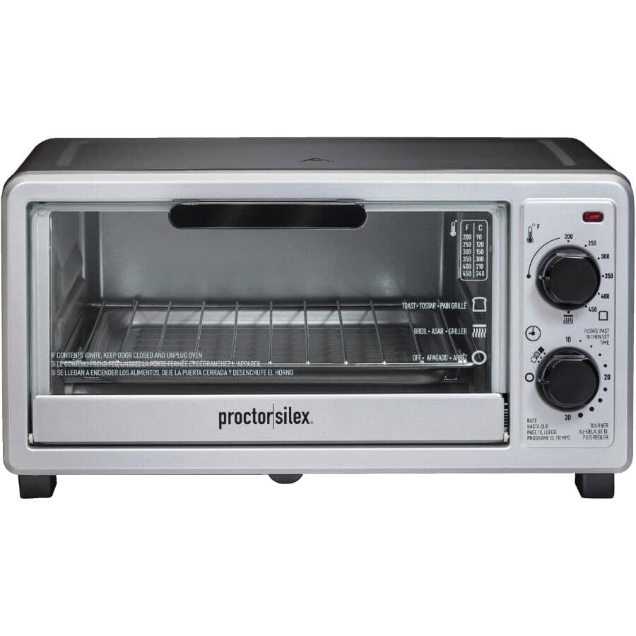PROCTOR SILEX 4-Slice Toaster Oven with Broiler (31260) - Metallic ...