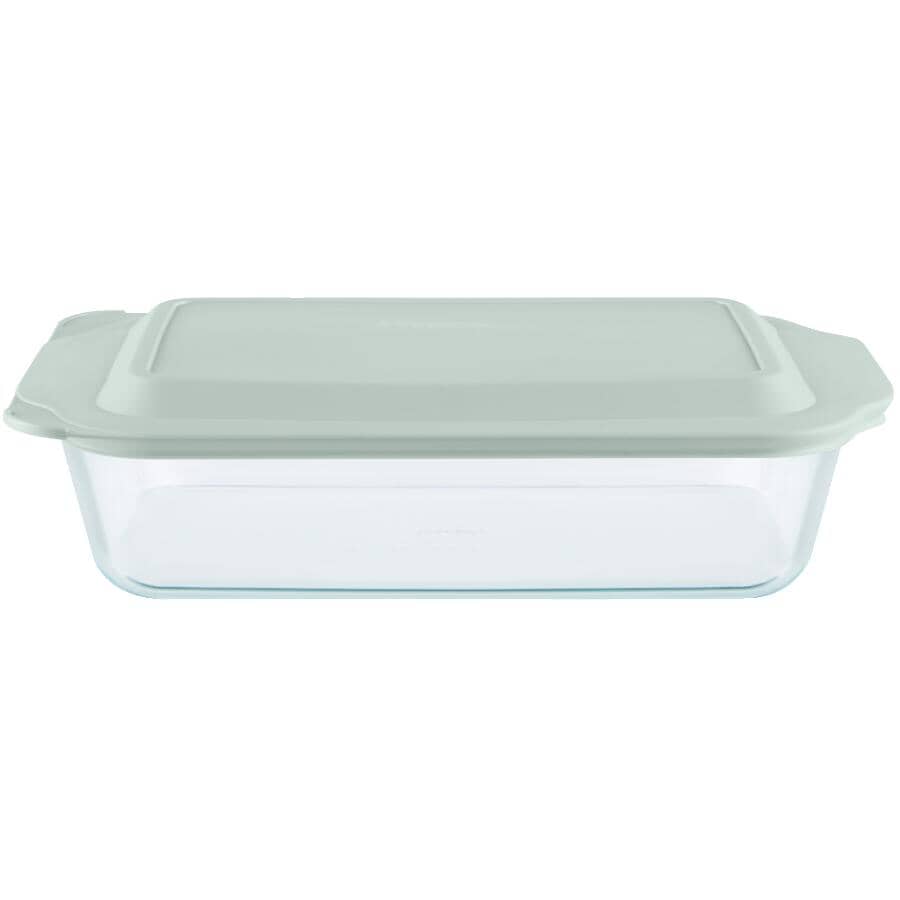 PYREX Rectangular Glass Deep Baking Dish with Sage Green Lid | Home ...