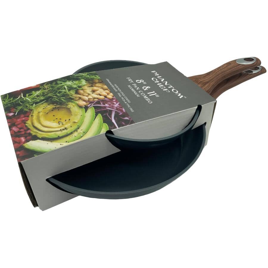 PHANTOM CHEF Grove Non-Stick Frypan Set with Wood Handles | Home Hardware