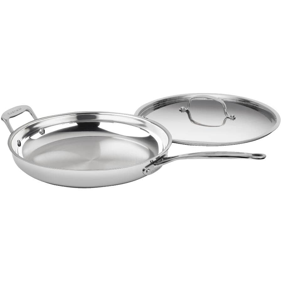 CUISINART 12" Chef's Classic Stainless Steel Skillet with Glass Lid ...
