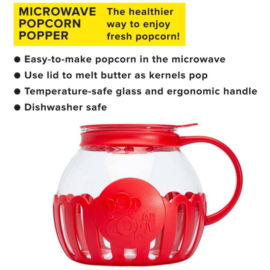 TASTY Glass Microwave Popcorn Popper | Home Hardware