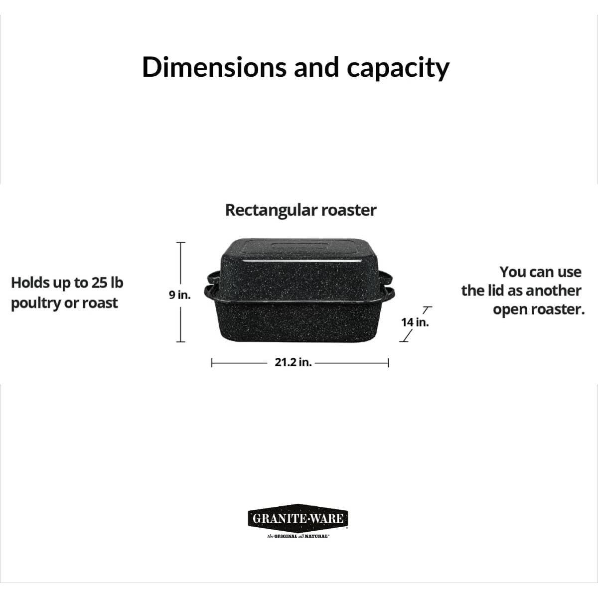GRANITE WARE Rectangular Roasting Pan with Lid | Home Hardware