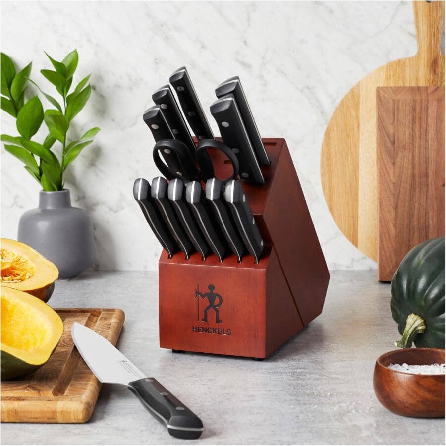 HENCKELS Everedge Dynamic Kitchen Knife Set with Hardwood Block | Home ...