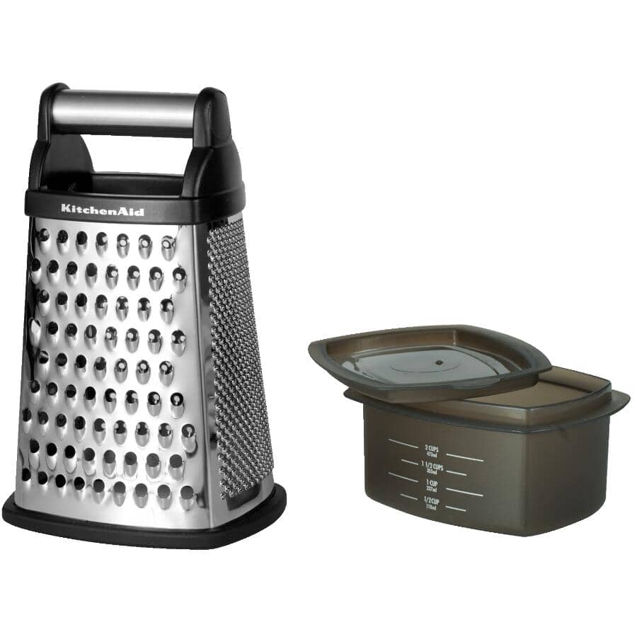 KITCHENAID Stainless Steel Box Grater with Storage Container | Home ...