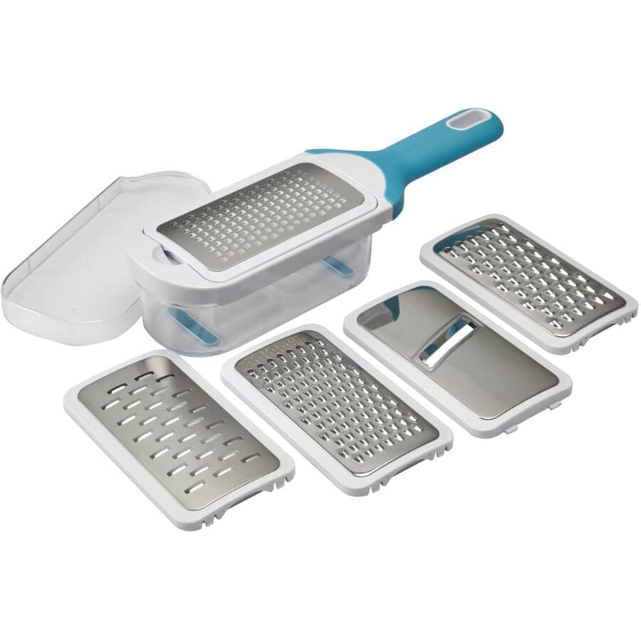 MOSAIC Hand Grater with Container & 5 Interchangeable Blades | Home ...