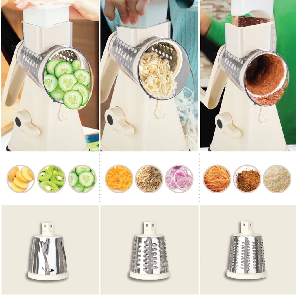 NUTRISLICER 3-in-1 Spinning/Rotating Mandoline and Countertop Food ...