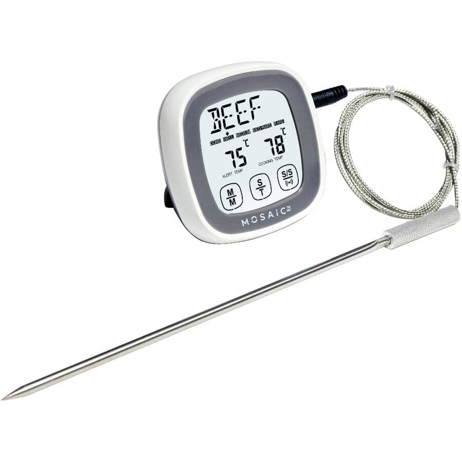 MOSAIC Digital Touch Screen Probe Meat Thermometer & Timer | Home Hardware