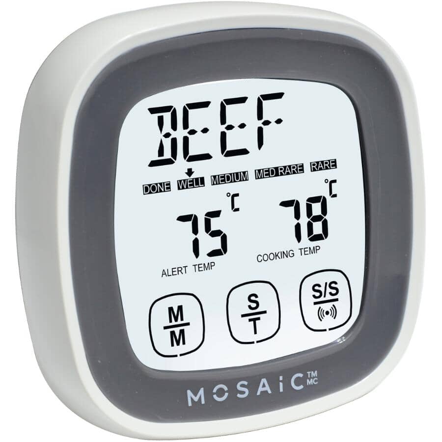 MOSAIC Digital Touch Screen Probe Meat Thermometer & Timer | Home Hardware