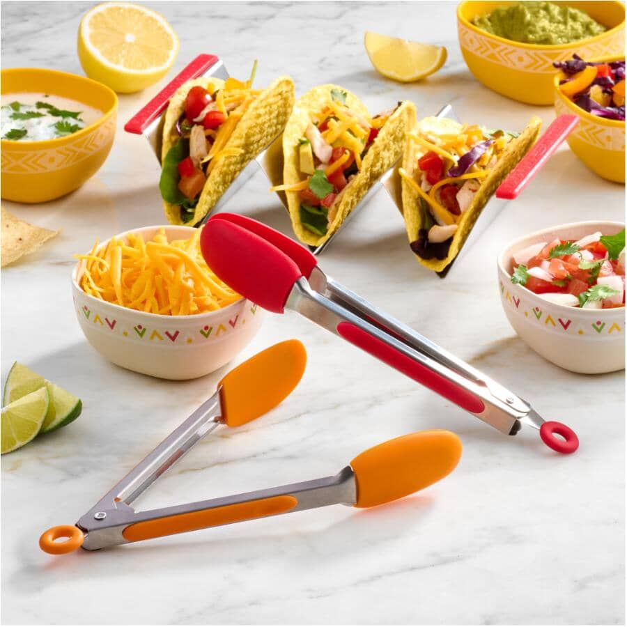 TRUDEAU Stainless Steel & Silicone Locking Taco Tongs | Home Hardware