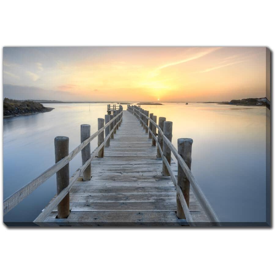 STREAMLINE ART 22" x 28" Morning Sunrise over Dock Wall Plaque | Home ...
