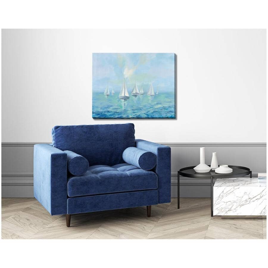 STREAMLINE ART 22" x 28" Boats in the Haze Wall Plaque | Home Furniture
