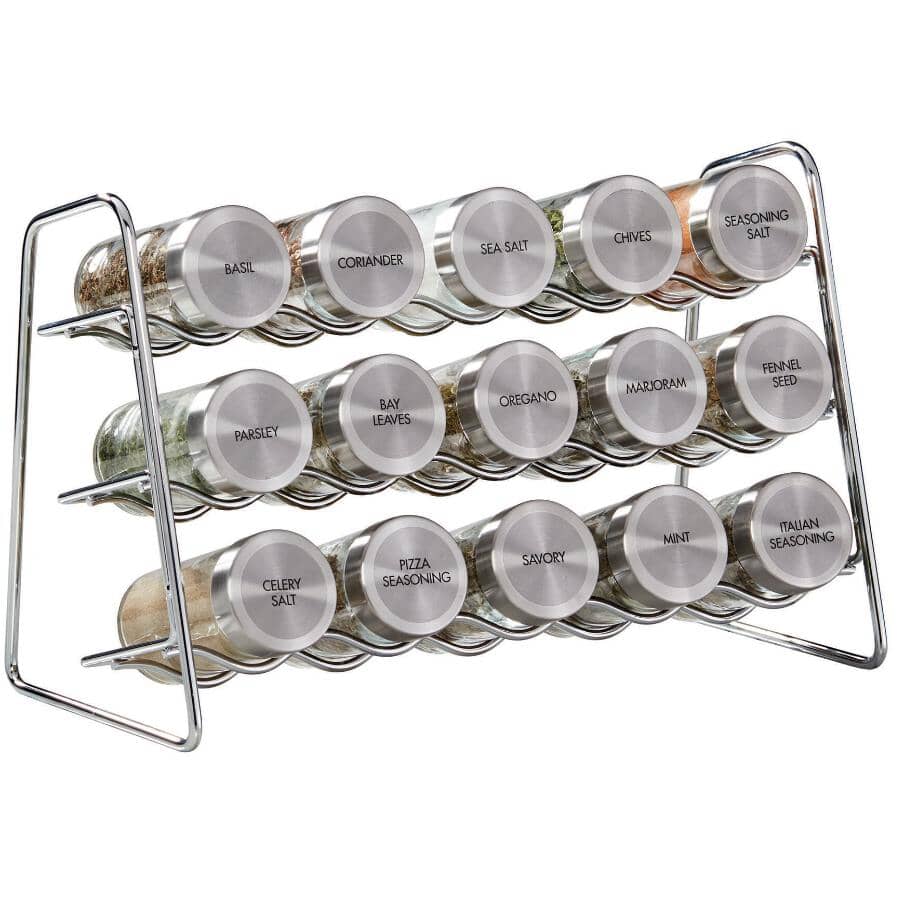 FARBERWARE Stainless Steel Spice Rack with 15 Jars | Home Hardware