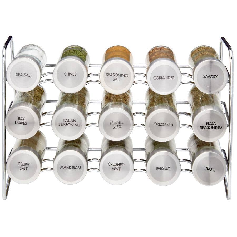 FARBERWARE Stainless Steel Spice Rack with 15 Jars | Home Hardware
